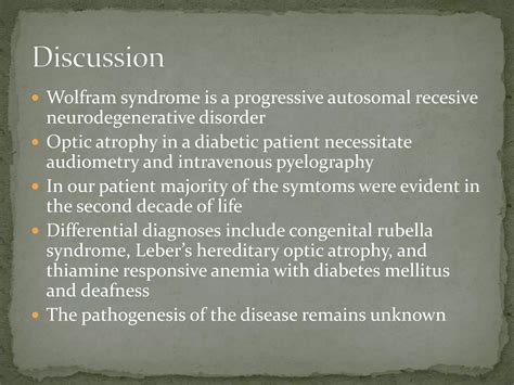 A Case Of Wolfram Syndrome Pptx