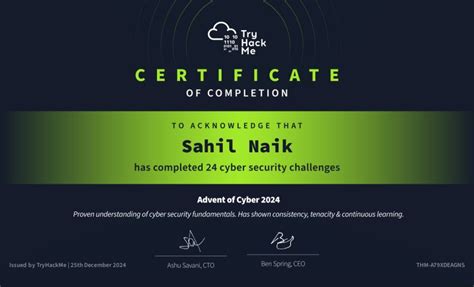 Cybersecurity Adventofcyber Tryhackme Continuouslearning Cloudsecurity Websecurity