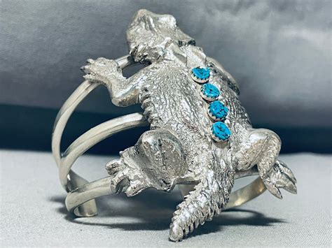 Important Native American Navajo Symbolic Horned Toad Sterling Silver
