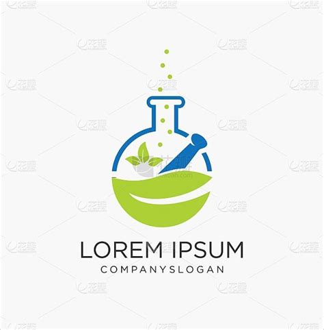 自然实验室设计矢量图库。绿色实验室的象征。天然实验室设计