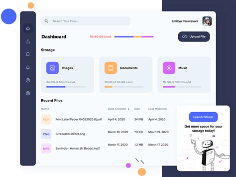 file manager cloud storage application on behance