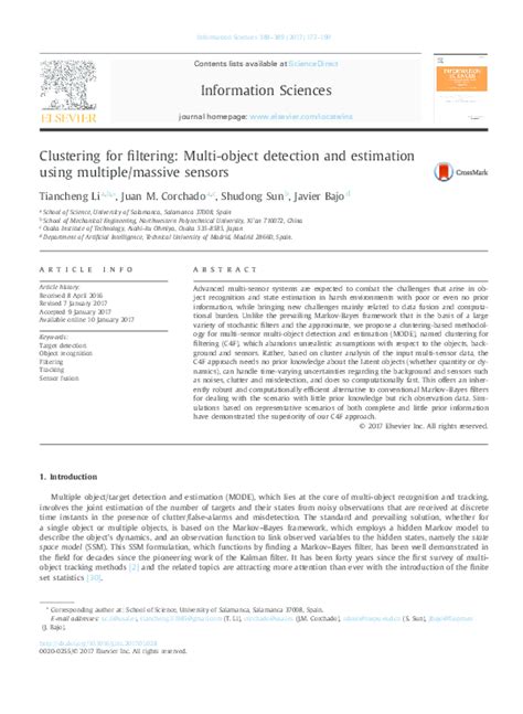 pdf clustering for filtering multi object detection and estimation