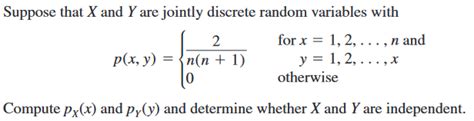 Solved Suppose That X And Y Are Jointly Discrete Random Chegg