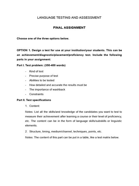 Final Assignment Language Testing And Assessment Pg44 Pdf