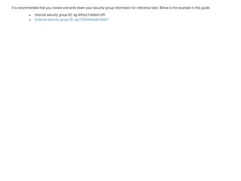 Security Group Id Summary Dell Powerscale For Aws Manual Deployment Guide Dell Technologies