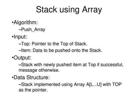 Stack Any Other Data Structure Array Linked List Ppt Download