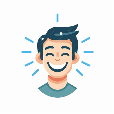 Premium Vector The Smiling Boy Character Is Designed Using A Simple
