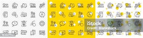 Ux Line Icons Set Of Ab Testing Journey Path Map And Question Mark