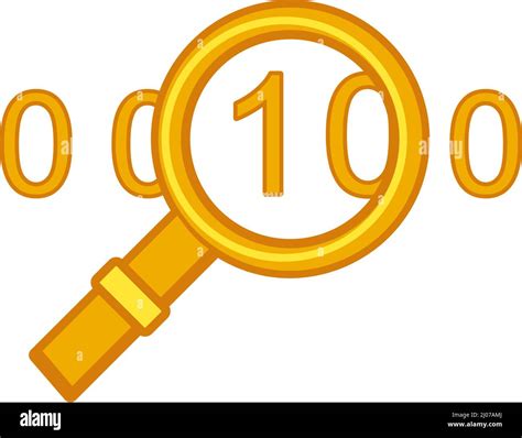 Yellow Binary Search Icon Binary Code In Magnifying Glass Vector