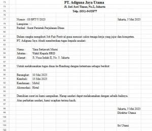 Kumpulan Contoh Format SPPD Terbaru Excel Aplikasi Absensi Online Karyawan