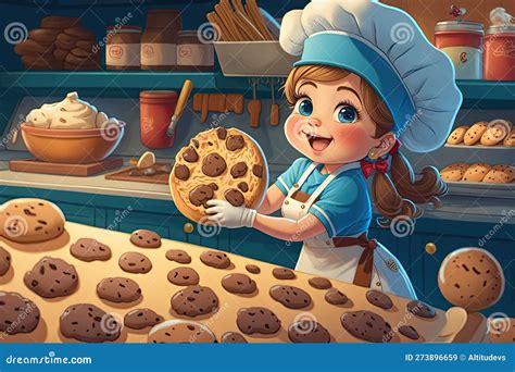 Cute Cartoon Character In A Baking Class Learning How To Prepare