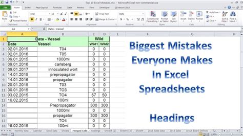 Common Excel Spreadsheet Mistakes Don T Overcook Your Data