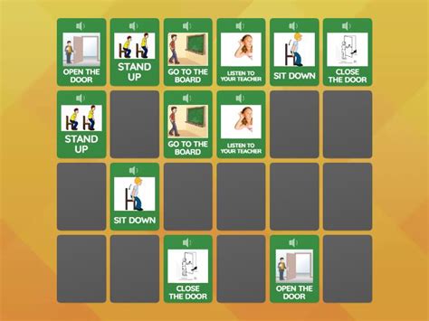 Classroom Commands Matching Pairs