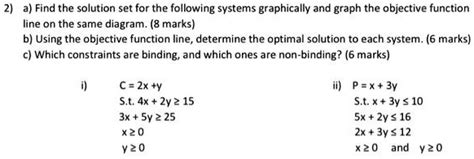 SOLVED Find The Solution Set For The Following Systems Graphically And