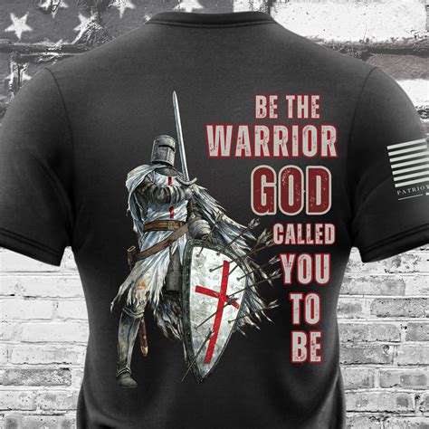 Warrior Of God T Shirt Christian Battle Armor Apparel Patriotic Shield