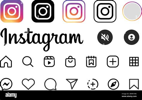 Instagram Set Of Mobile App Interface Icons And Logos Social Media Interface Templates