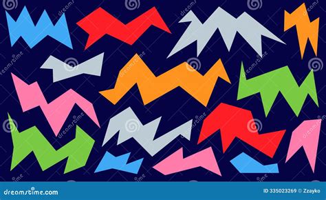 Irregular Spikey Stars Shapes Set Trendy Black Cutout Paper Elements