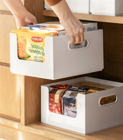 Clarity Front Opening Stackable Bin Easy Access Storage Style Degree