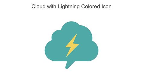 cloud with lightning colored icon in powerpoint pptx png and editable