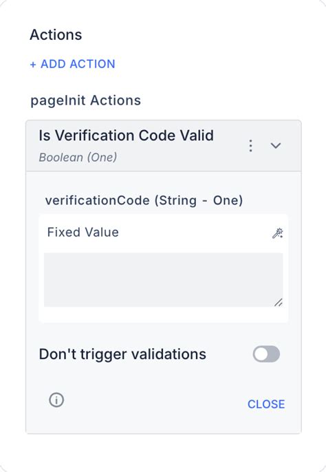 Is Verification Code Valid Action Application Steps Kuika Akademi