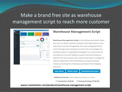 PPT Warehouse Management Script Inventory Management Script PowerPoint Presentation ID