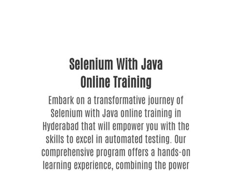 ppt selenium with java online training powerpoint presentation free download id 12434646