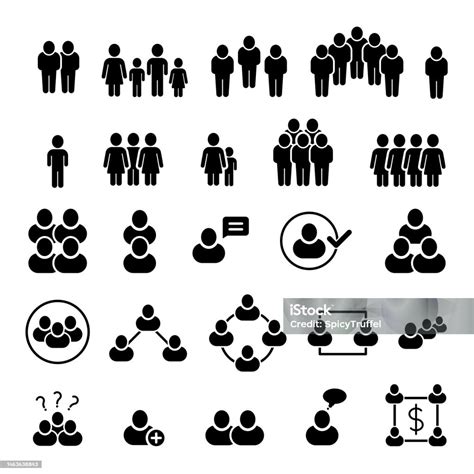 사회 인물 네트워크 사람 아이콘입니다 비즈니스 연락처 추상 라운드 팀의 웹 시스템 통신 신호 가족과 노동자 픽토그램 벡터 블랙 실루엣 기호 세트 0명에 대한 스톡 벡터 아트