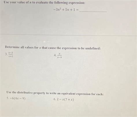 Solved Use Your Value Of N To Evaluate The Following Chegg