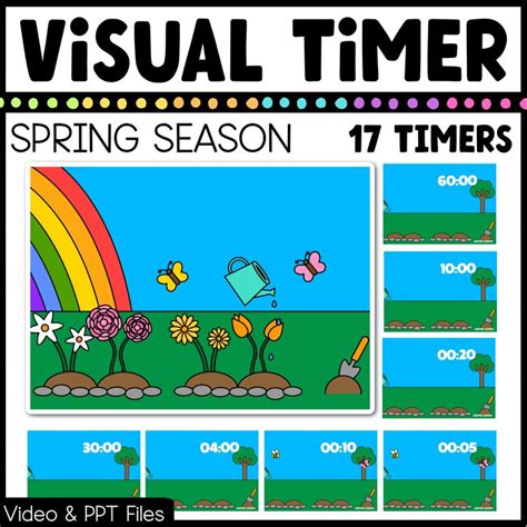Garden Rainbow Spring Visual Timer Countdown Classroom Management Tool