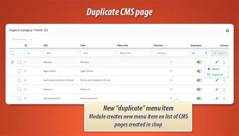 Duplicate Cms Pages Module For Prestashop