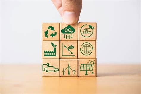 Premium Photo Stacking Co2 Reducing Recycle Green Factory Icon For Decrease Co2 Carbon