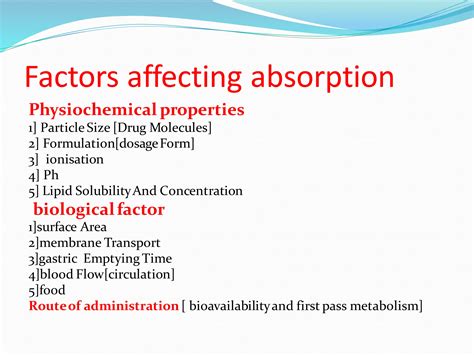 Absorption And Factors Affecting Absorption 1 Pdf