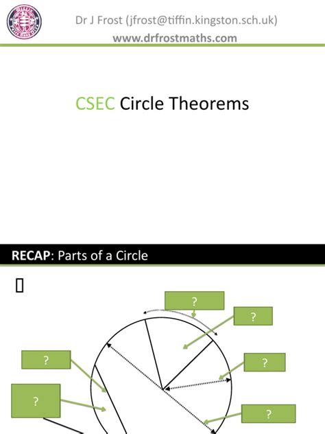 Csec Mathematics Circle Theorems Pdf Circle Triangle