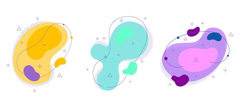 추상적인 유기적 모양 프레임입니다 배너 전단지 프리젠 테이션을위한 미니멀 한 유체 레이아웃 로고 템플릿 현대 그래픽 요소의 집합입니다 3차원 형태에 대한 스톡 벡터 아트 및