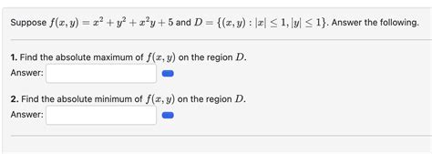 Solved Suppose F X Y X2 Y2 X2y 5 ﻿and