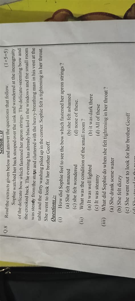 Q Read The Extracts Given Below And Answer The Questions That Follow