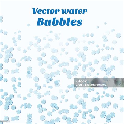 Water Bubbles Vector Illustration Fizzy Aerated Sparkling Liquid Stock