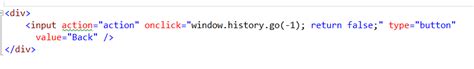 javascript window history back not working in cshtml page stack
