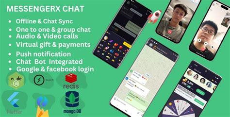 messengerx flutter x node js chat mobile application with web nulled
