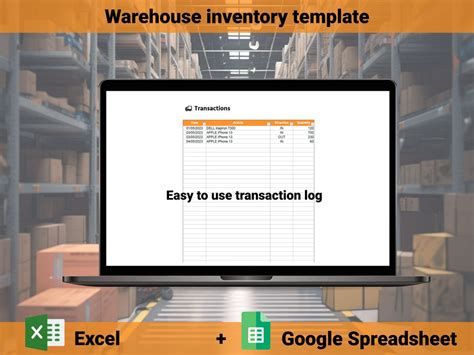 Warehouse Inventory Excel Google Spreadsheet Etsy