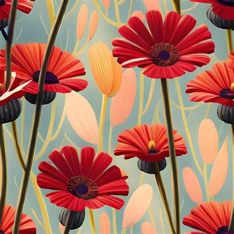 Premium Ai Image Floral Seamless Repeat Pattern Design Flowers For Textile Design Fabric