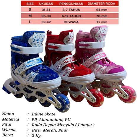 Jual Sepatu Roda Power B Inline Skate Model Jahit Roda Pu Dan Menyala Lampu Shopee Indonesia