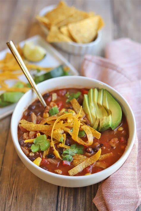 Vegan Tortilla Soup With Black Beans And Seitan Cadrys Kitchen
