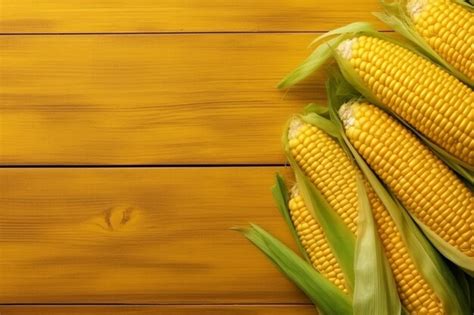 Premium Photo Top View Fresh Corn Composition With Copy Space
