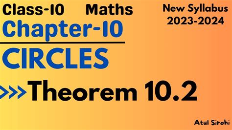 Theorem 102 Chapter 10 Circles Class 10 Maths Ncert Youtube