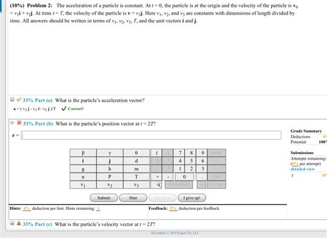Solved 10 Problem 2 The Acceleration Of A Particle Is