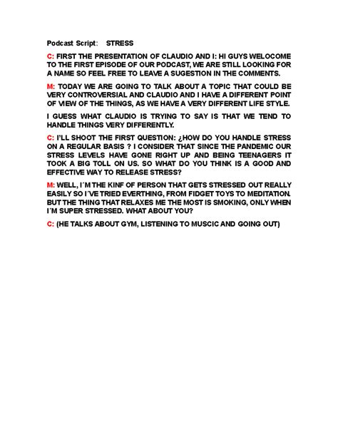 Podcast Script M TODAY WE ARE GOING TO TALK ABOUT A TOPIC THAT COULD BE VERY CONTROVERSIAL