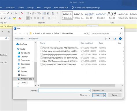 Cách khôi phục file word bị ghi đè file word chưa kịp lưu