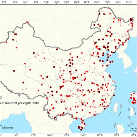 Spatial Distribution Of Average Ecological Footprint In National Nature
