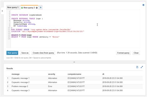 Step 3 Query The Log Data In Amazon S3 Amazon Kinesis Agent For Microsoft Windows